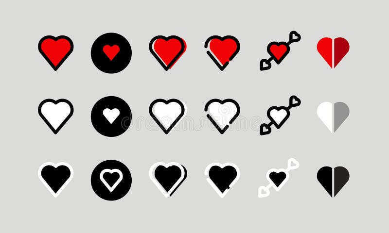 Vector Illustration of Love Icon. Love Icons. Set of Loves. Love Icons Set. Love Vector. Love ...