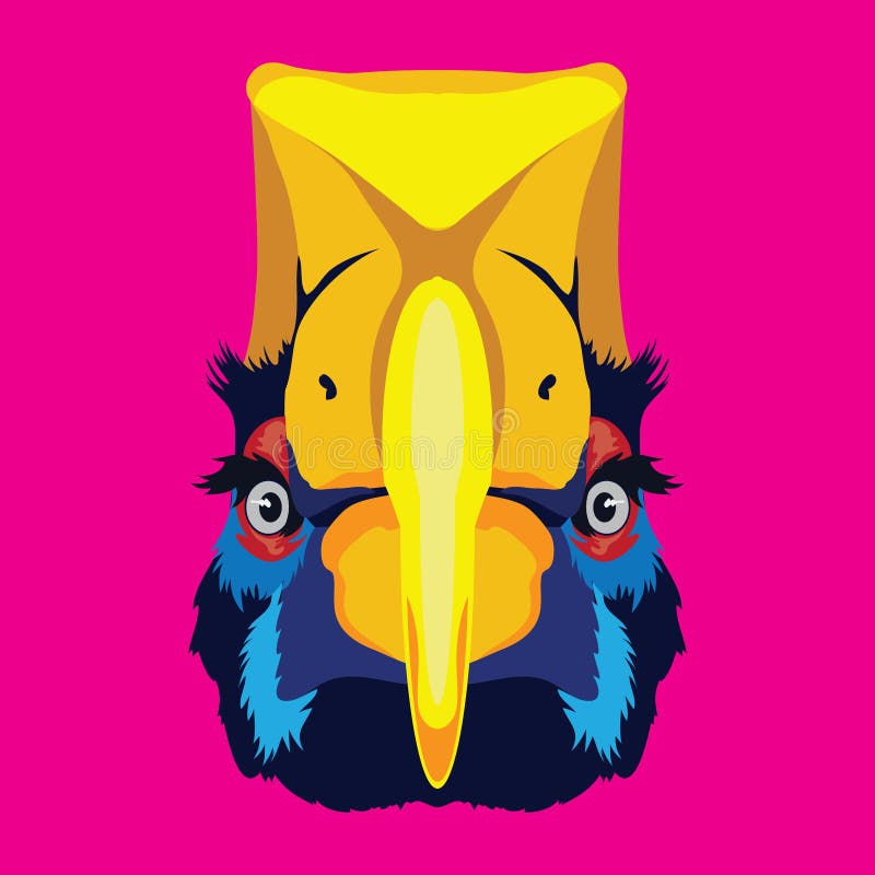 Hornbill Bird Face Vector Illustration Design Stock Vector ...