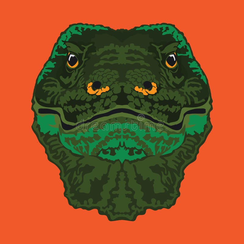 Komodo Face Vector Illustration in Decorative Style, Perfect for Tshirt ...
