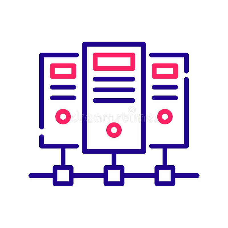 Server Hosting Vector 2 Colour Icon Design Illustration. Stock Vector ...