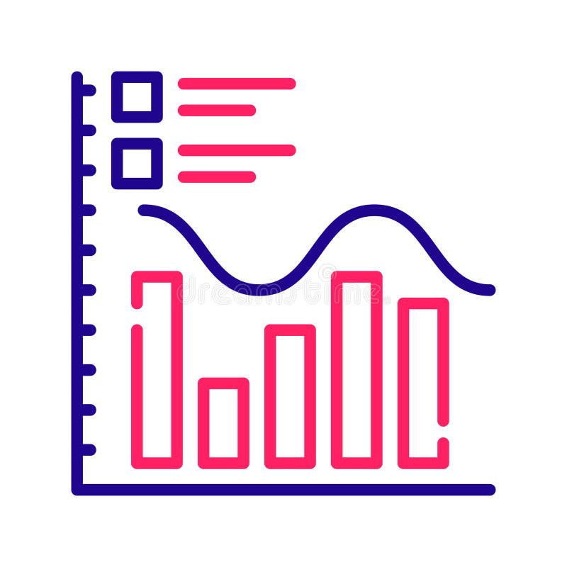 Histogram Vector 2 Colour Icon Design Illustration. Stock Vector ...