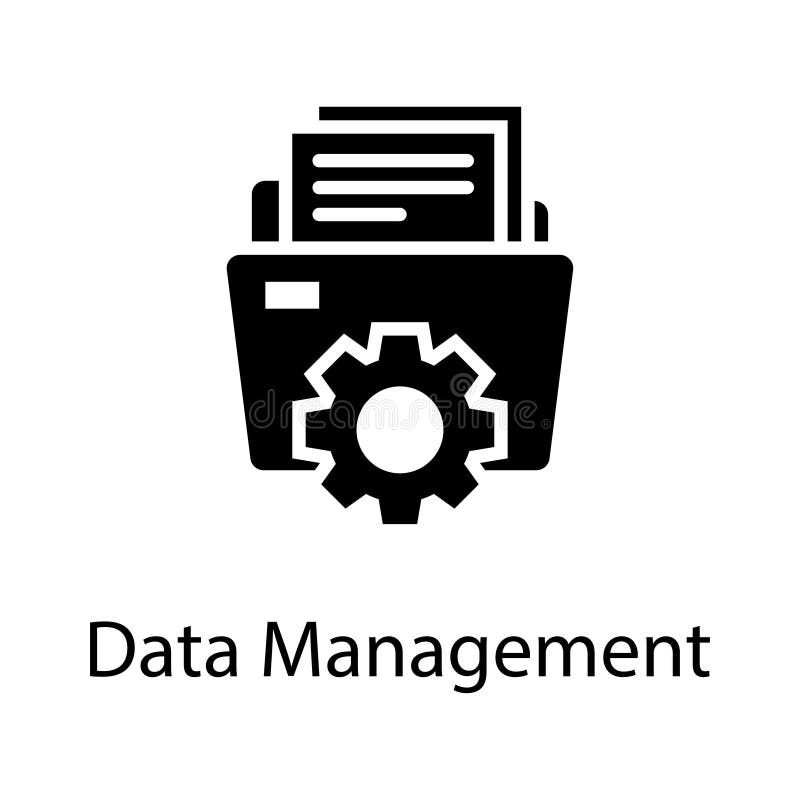 Data Management Vector Solid Icon Design Illustration. Stock Vector ...
