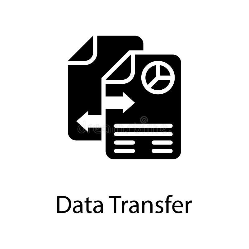 Data Transfer Solid Fill Outline Icon Design Illustration. Media ...