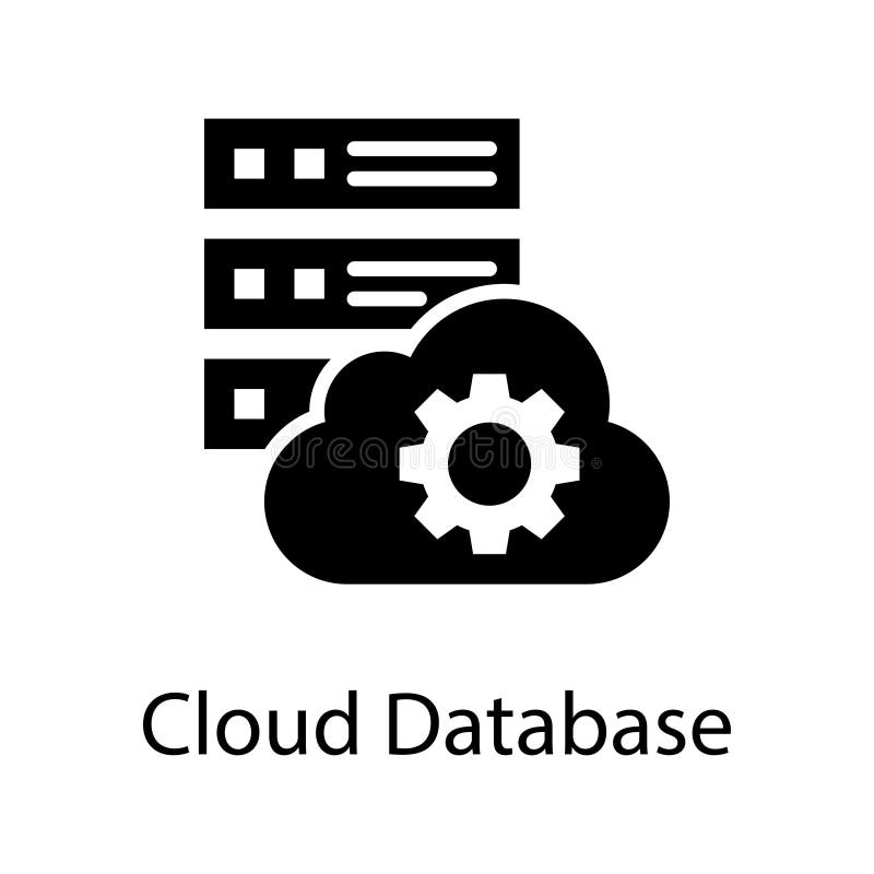 Cloud Database Vector Solid Icon Design Illustration. Stock Vector ...