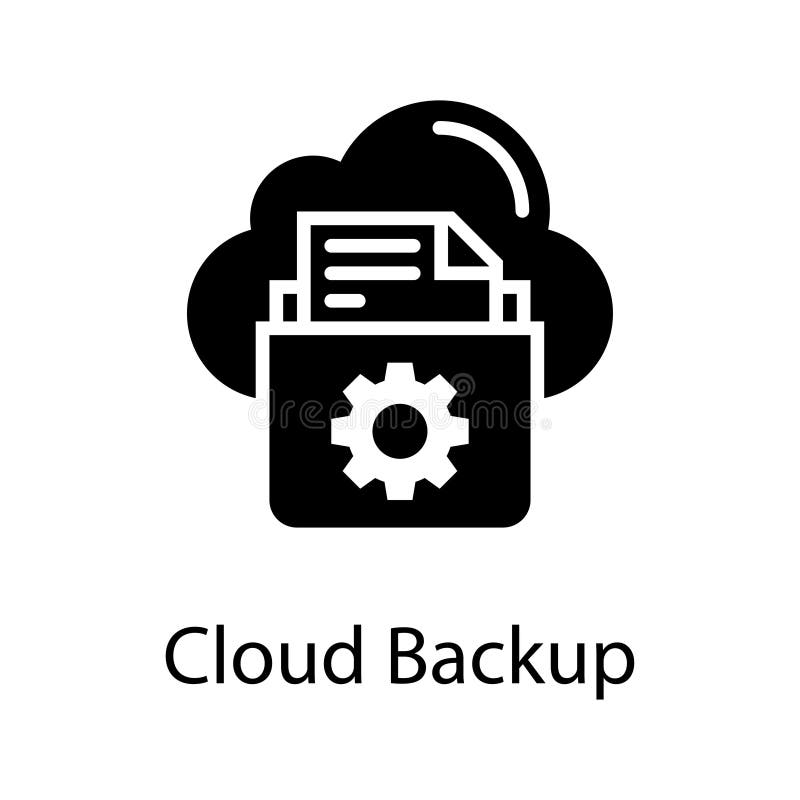 Cloud Backup Vector Solid Icon Design Illustration. Stock Vector ...