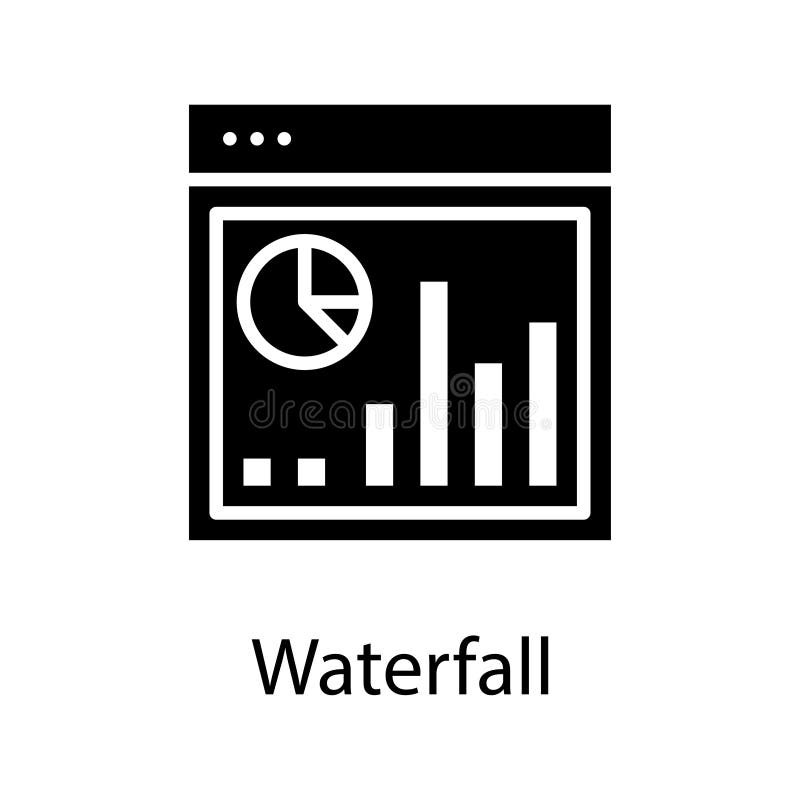 Waterfall Chart Vector Outline Icon Design Illustration Stock Vector ...