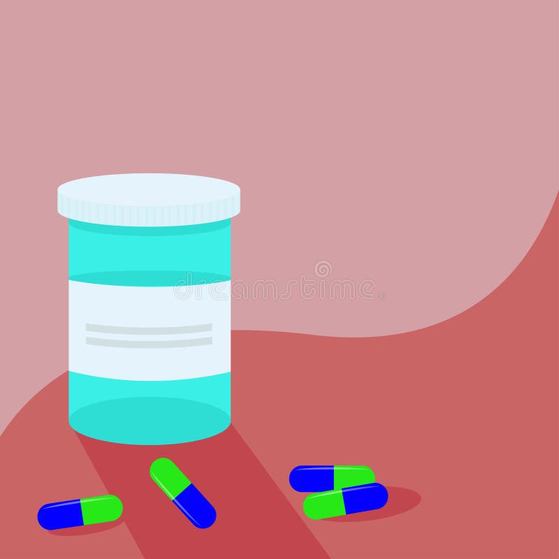Prescription Bottle and Pills Vector Illustration Stock Vector ...