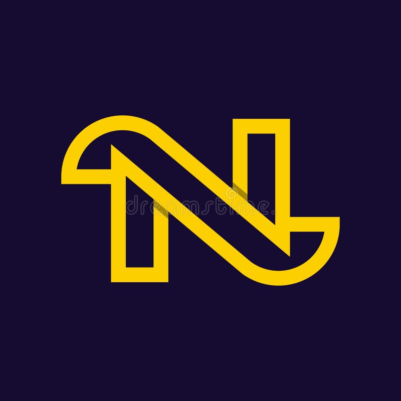 Simple and Unique Yellow Letter N Logo Design Stock Vector ...