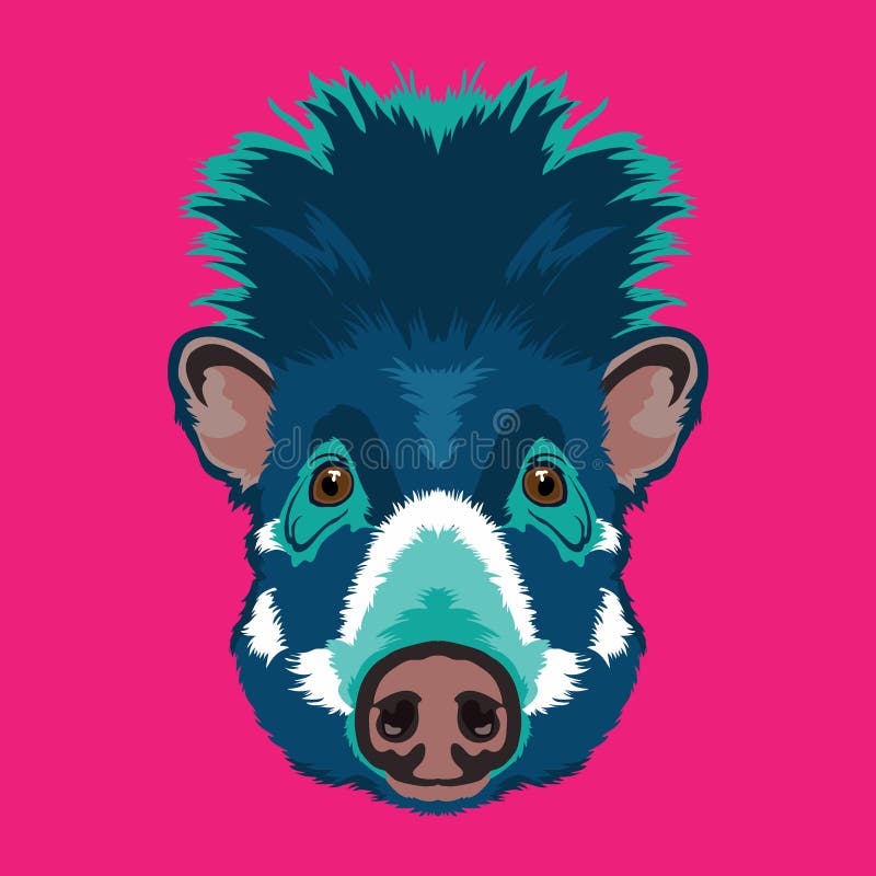 Visayan Warty Pig Face Vector Illustration in Cute Cartoon Style Design ...