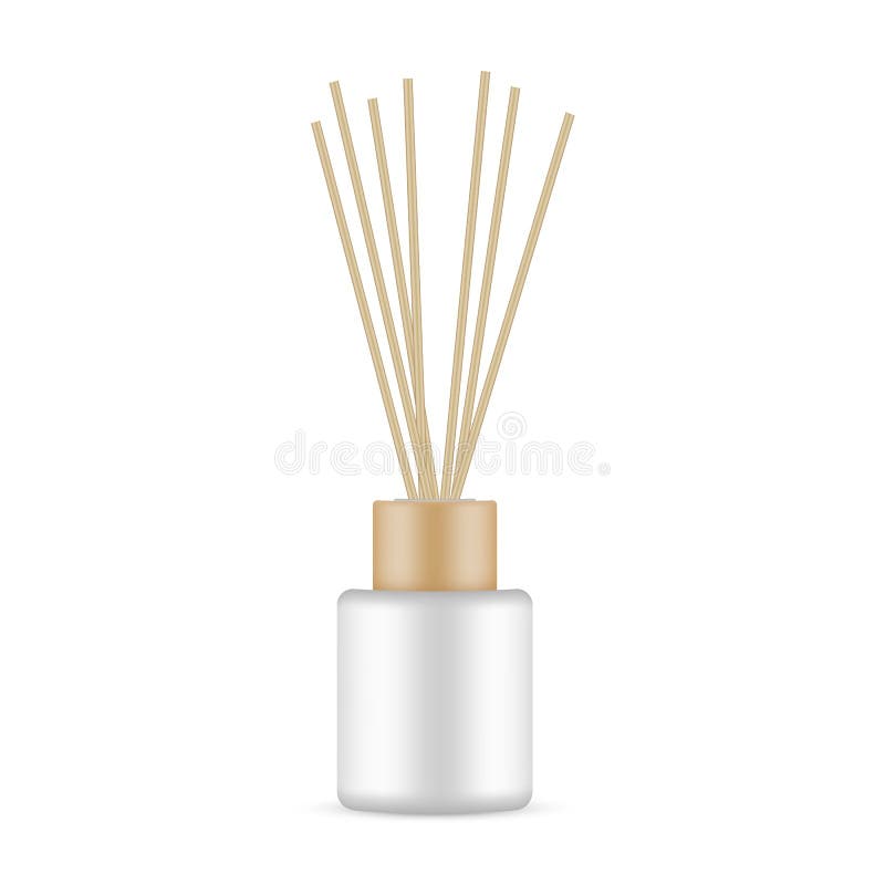 Blank Diffuser Bottle with Wooden Aroma Sticks, Isolated on White ...