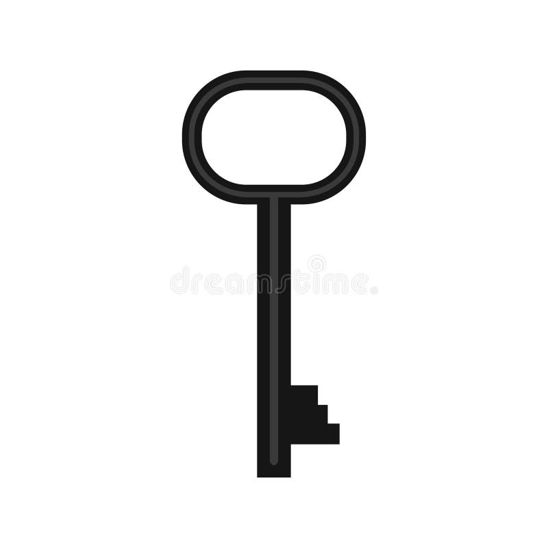 Common Rounded Key Vector Png Flat Icon Stock Vector - Illustration of ...