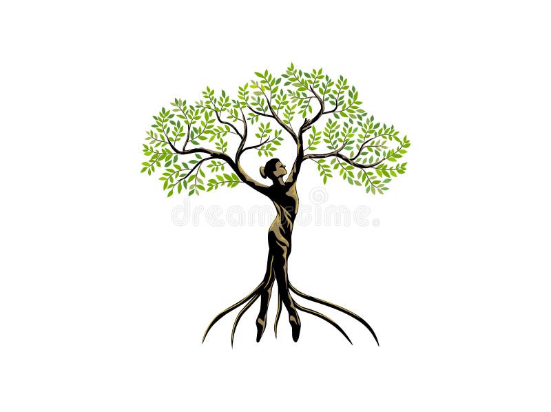 Dryad Tree Logo Isolated. Mythology Tree Vector Illustration Stock ...