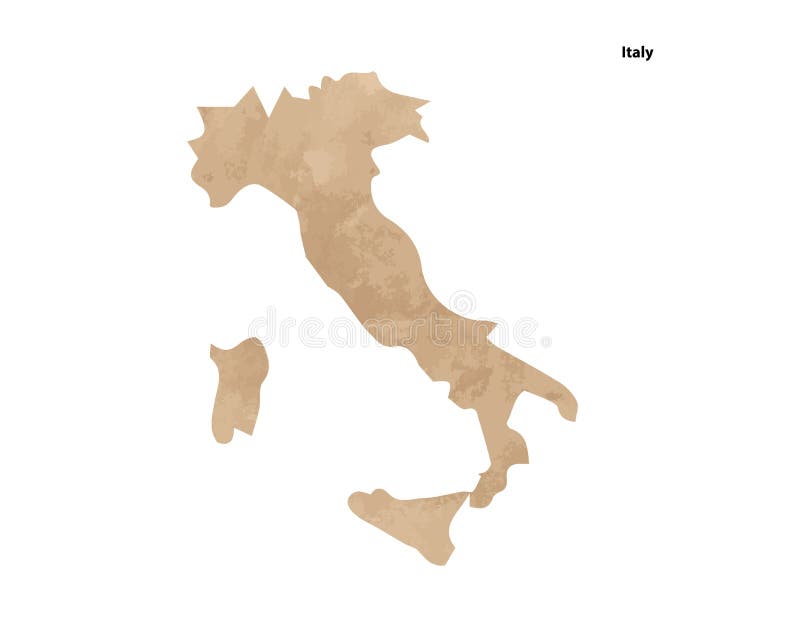 Old Vintage Paper Textured Map of Italy Country - Vector Stock Vector ...