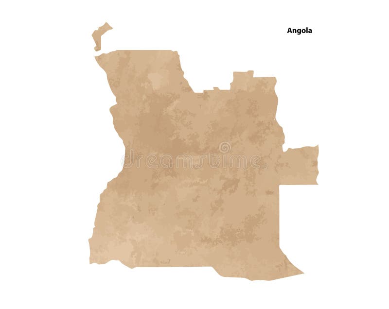 Old Vintage Paper Textured Map of Angola Country - Vector Stock Vector ...