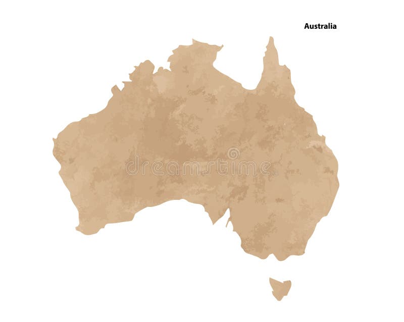 Old Vintage Paper Textured Map of Australia Country - Vector Stock ...