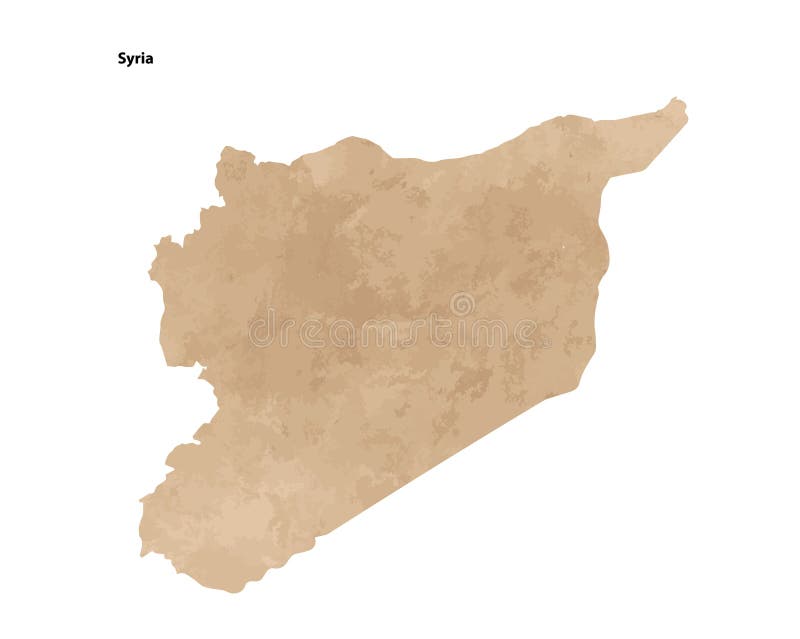 Old Vintage Paper Textured Map of Syria Country - Vector Stock Vector ...
