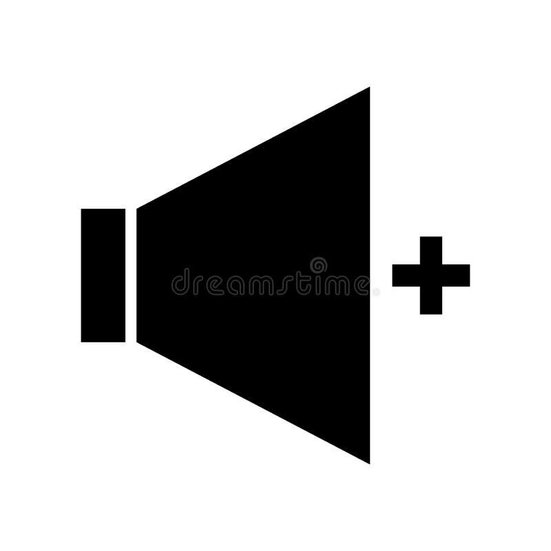 Add Volume Icon, Full Black. Vector Illustration, Suitable for Content ...