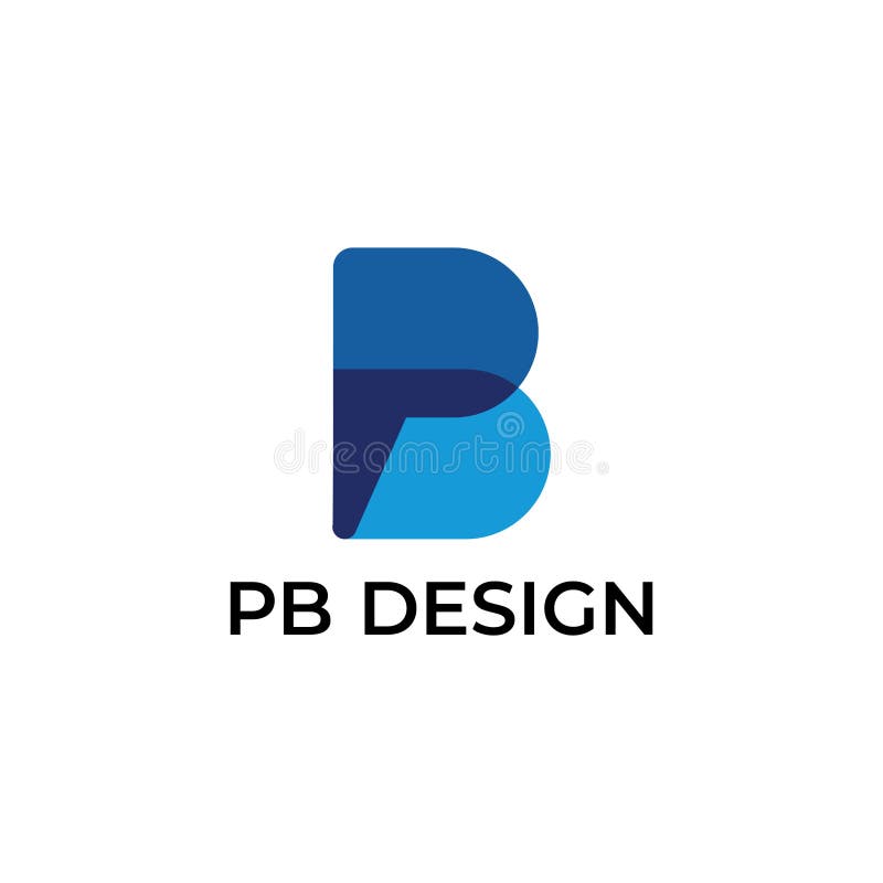 P B Bold Logo Design Inspiration Concept Modern Logotype Stock Vector ...