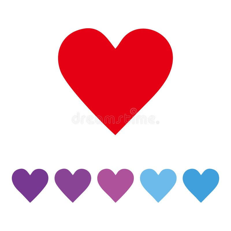 Colorful Heart Icon. Colorful Illustration of Love Symbol. Basic ...