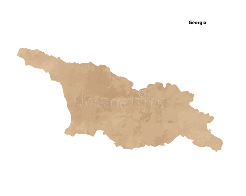 Old Vintage Paper Textured Map of Georgia Country - Vector Stock Vector ...