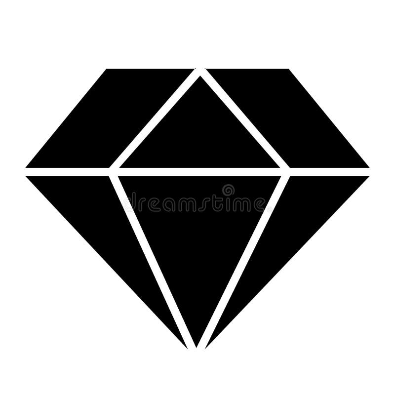 Diamond Icon, Full Black. Vector Illustration, Suitable for Content ...
