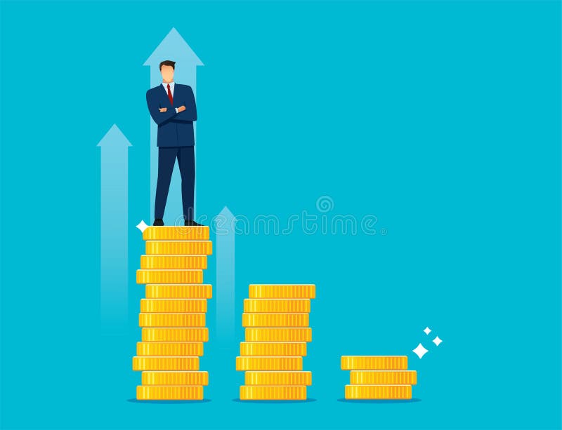 Businessman Step Stack Gold Coin Stock Illustrations – 205 Businessman ...
