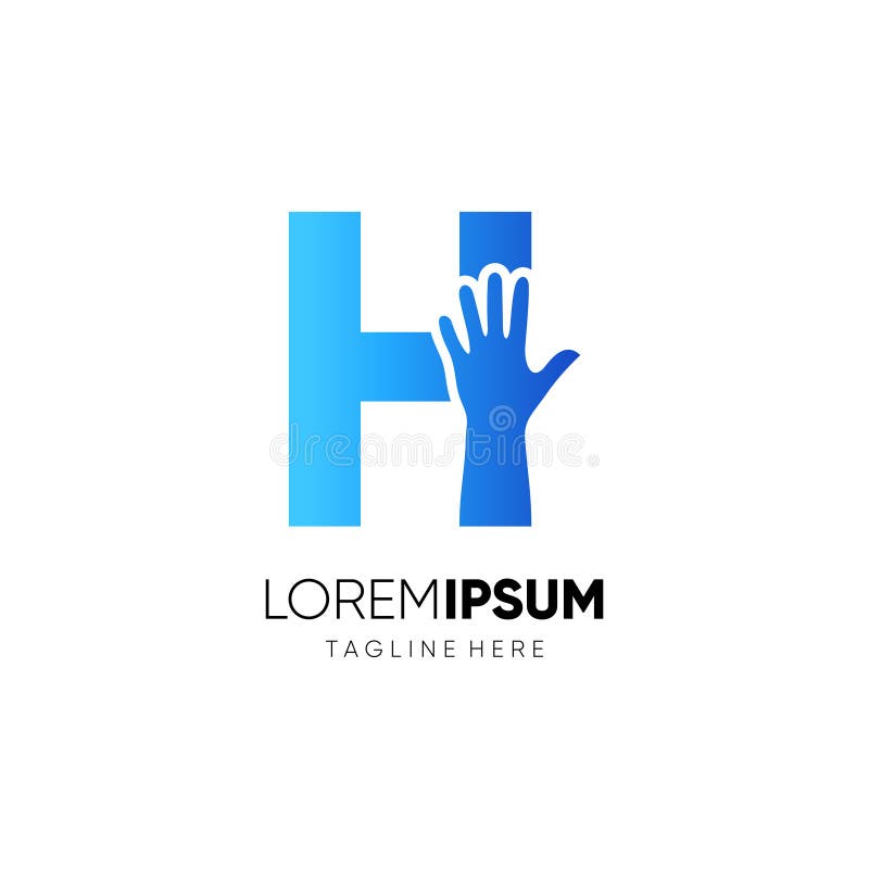 Letter H Initial Hand Logo Design Vector Icon Graphic Stock Vector ...