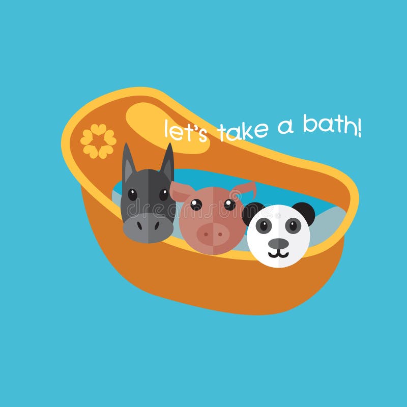 Animals Taking Bath Stock Illustrations – 63 Animals Taking Bath Stock ...