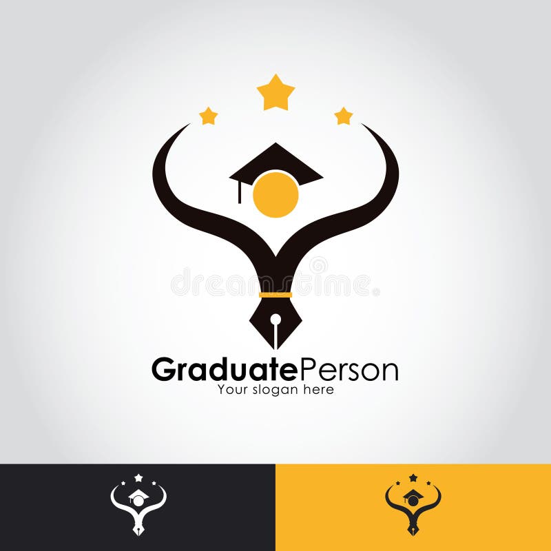 Graduate, Education Logo Icon Design Template Elements. Pen Logo Stock ...