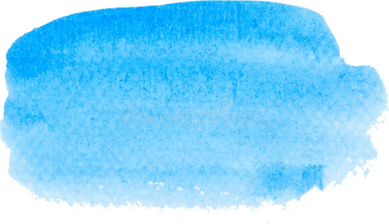 Blue Color Vector Hand Drawn Watercolor Liquid Stain. Abstract Aqua ...