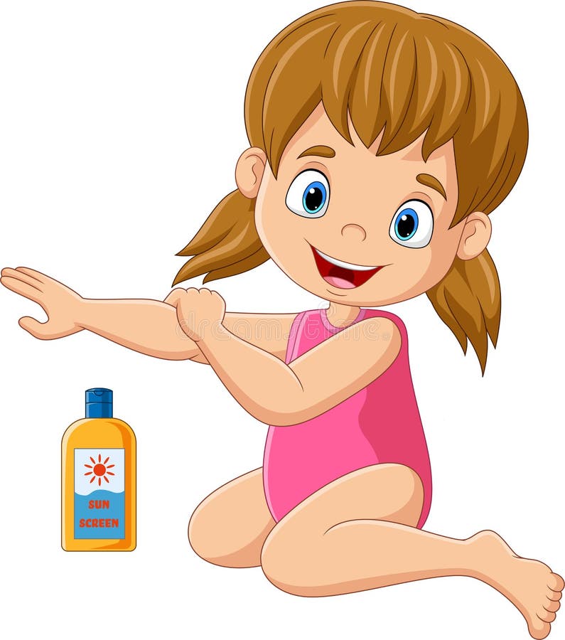 Applying Sunscreen Stock Illustrations 810 Applying Sunscreen Stock