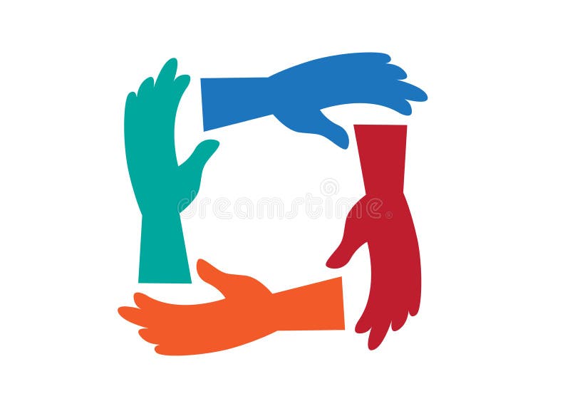Colorful Hands Forming into a Frame. Group or Teamwork Concept Stock ...