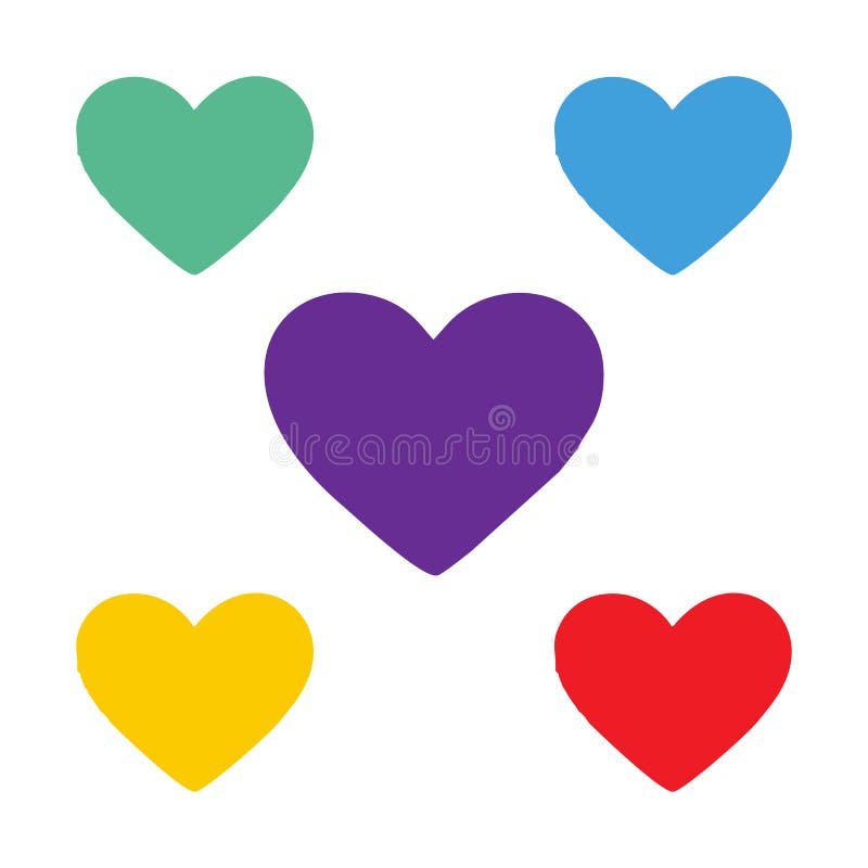 Heart Symbol in Various Color Variants. Stock Vector - Illustration of ...