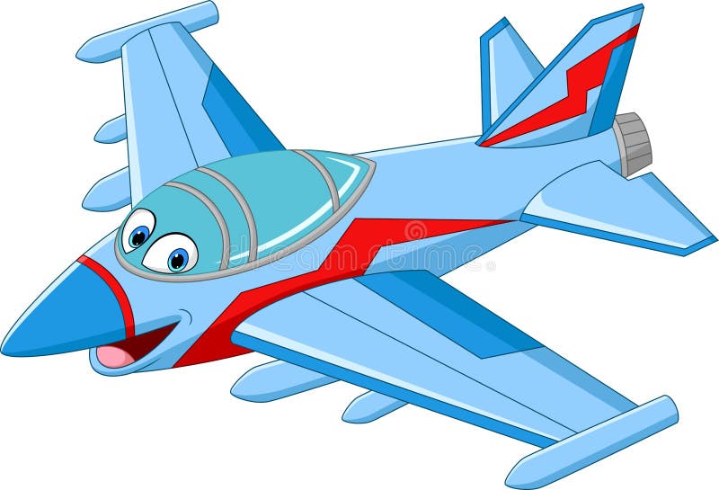 Cartoon Jet Fighter Plane Mascot Character Stock Vector - Illustration ...
