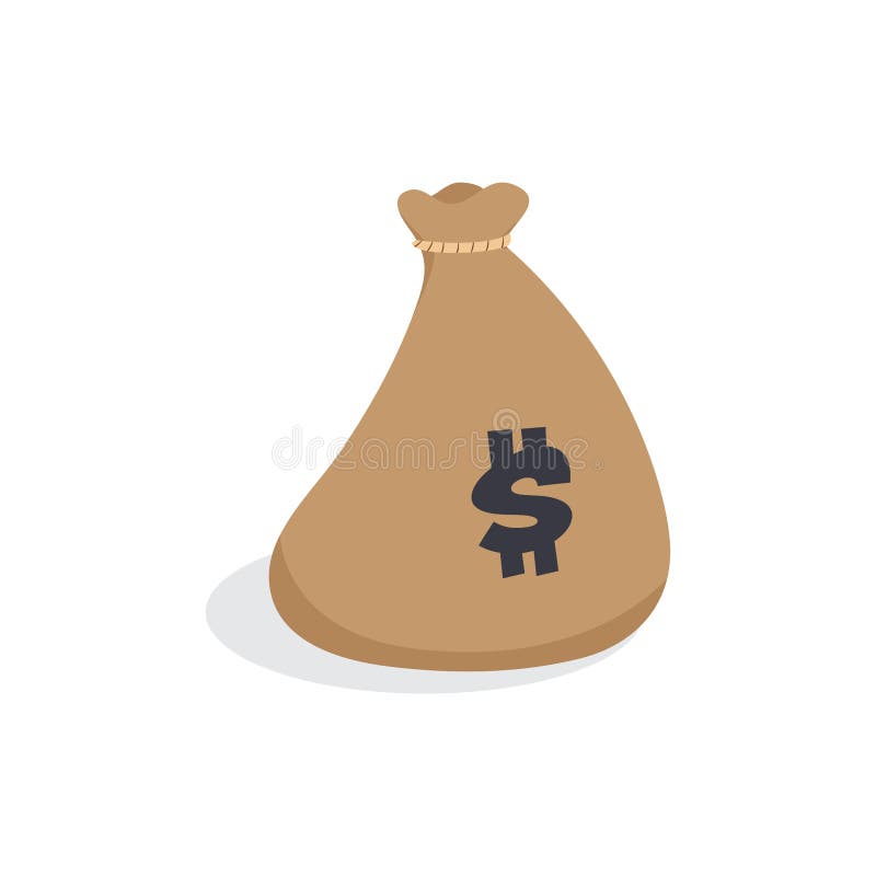 Cartoon Money Bag Vector Graphic Icon Stock Vector - Illustration of ...