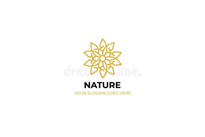 Logo Template Nature Gold Color Symbol Luxury Elegant Beauty Fashion ...