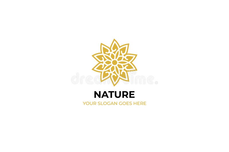 Logo Template Nature Gold Color Symbol Luxury Elegant Beauty Fashion ...