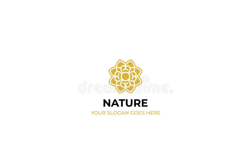 Logo Template Nature Gold Color Symbol Luxury Elegant Beauty Fashion ...