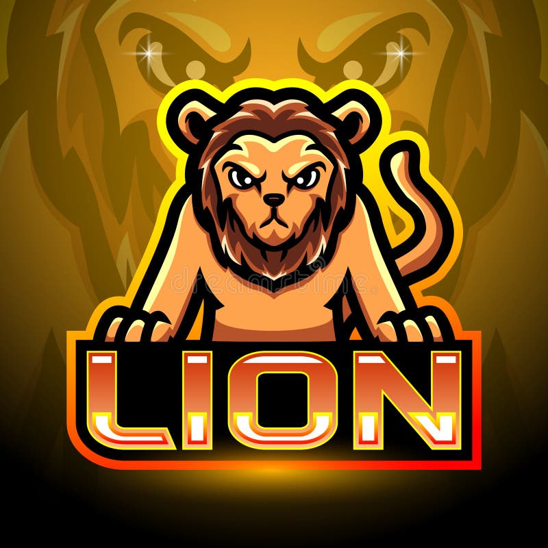 Lion Esport Logo Mascot Design Stock Vector - Illustration of emblem ...