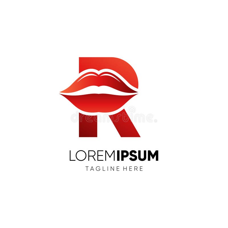 Letter R Lips Initial Logo Design Vector Icon Graphic Stock Vector ...