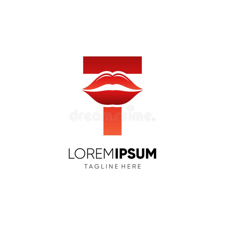 Letter T Lips Initial Logo Design Vector Icon Graphic Stock Vector ...