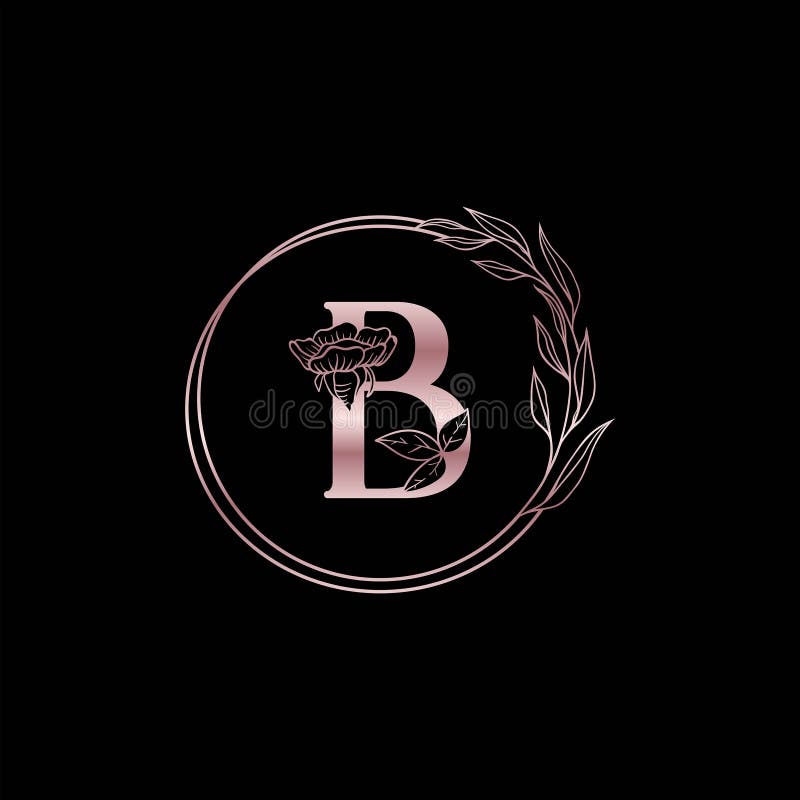 Decorative Rose Gold Letter B Beauty Fashion Design Stock Illustration ...
