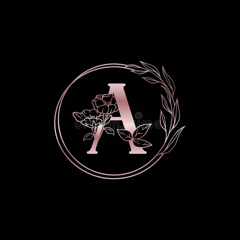 Decorative Rose Gold Letter a Logo Beauty Fashion Design Stock ...