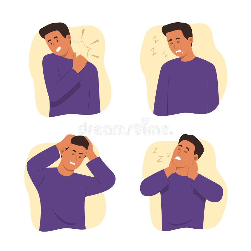 Tired Men Characters Illustration Set. Stock Vector - Illustration of ...