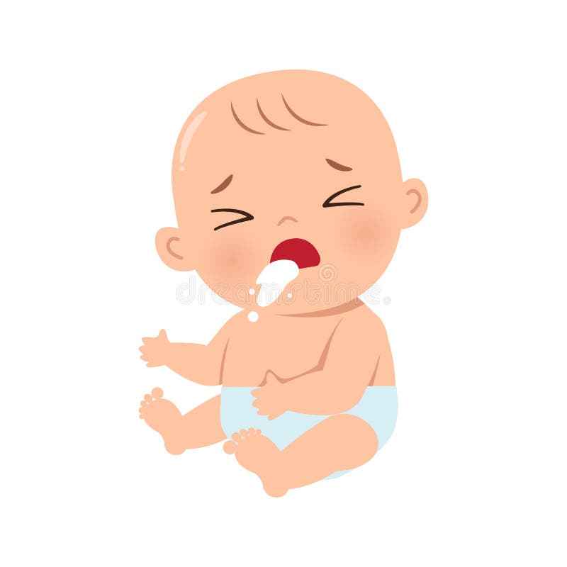 Baby Vomiting Milk Illustration Stock Vector - Illustration of reflux ...