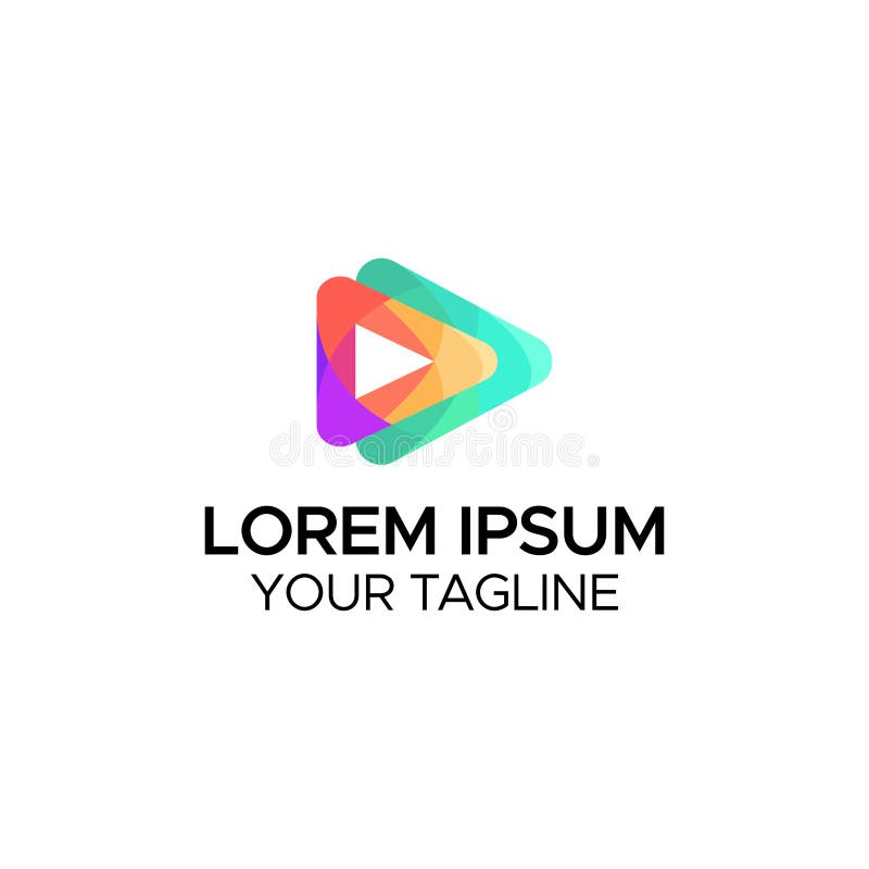 Logo Branding Play Button Colorful Stock Vector - Illustration of ...