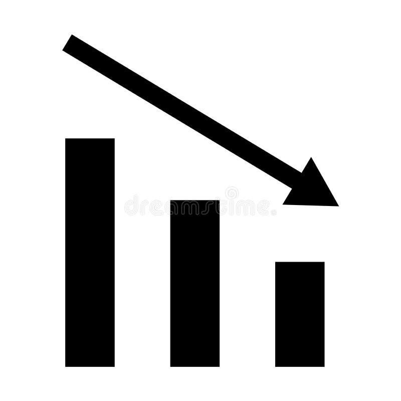 Down Trend Icon, Full Black. Suitable for Website Stock Vector ...