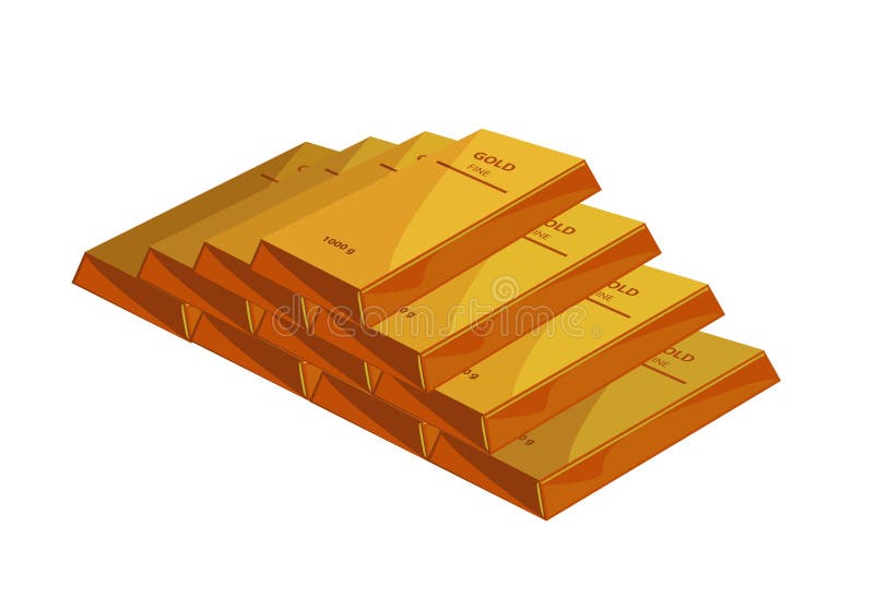A Stack of Gold Bars. Editable Clip Art Stock Vector - Illustration of ...