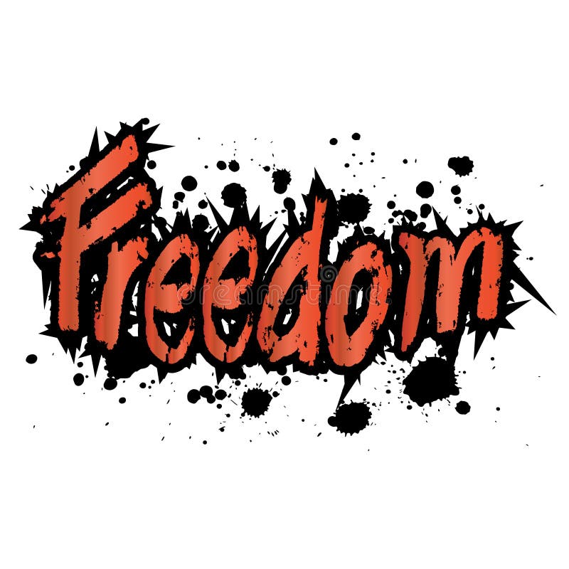 Freedom Hand Writing Lettering Inscription Stock Vector - Illustration ...