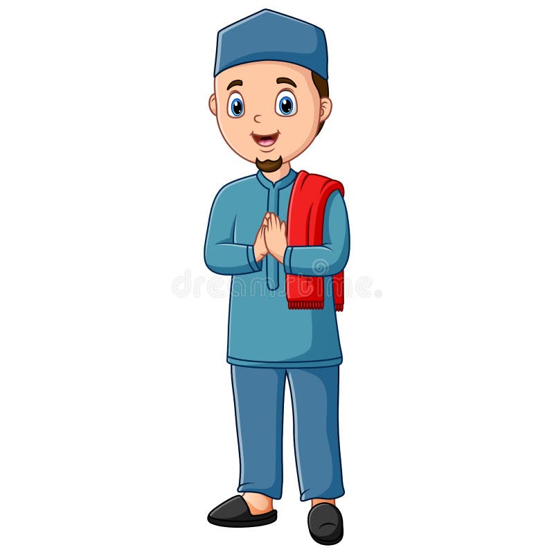 Cartoon of a Male Muslim People Stock Illustration - Illustration of ...